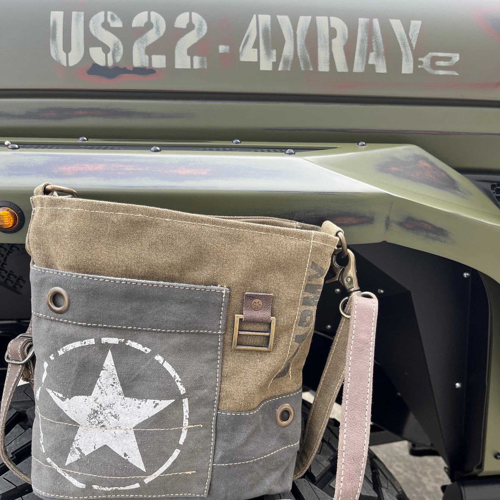 US Army Repurposed Sustainable Military Canvas Crossbody Bag ~ Ready t ...