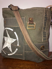 US Army Repurposed Sustainable Military Canvas Crossbody Bag ~ Ready t ...