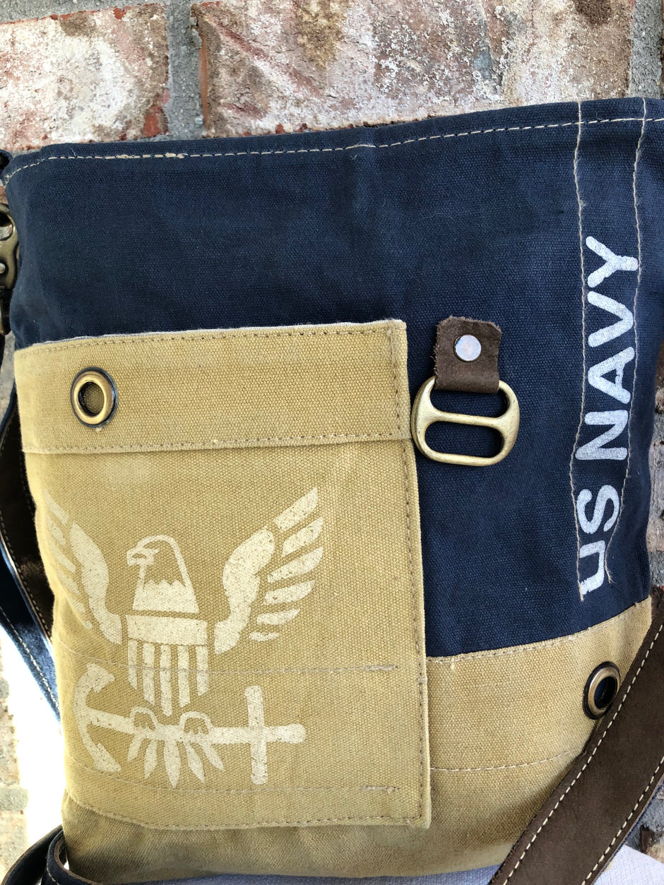 Recycled Military Bags ~ Upcycled Patriotic and Military Canvas Bags