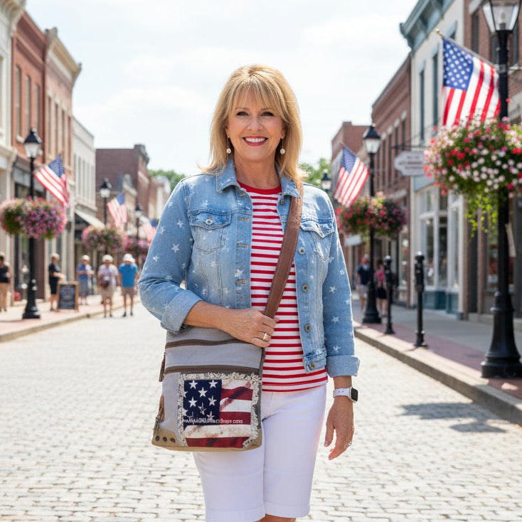 American Flag Patriotic Sustainable Crossbody Purse! Red, White & Blue ...