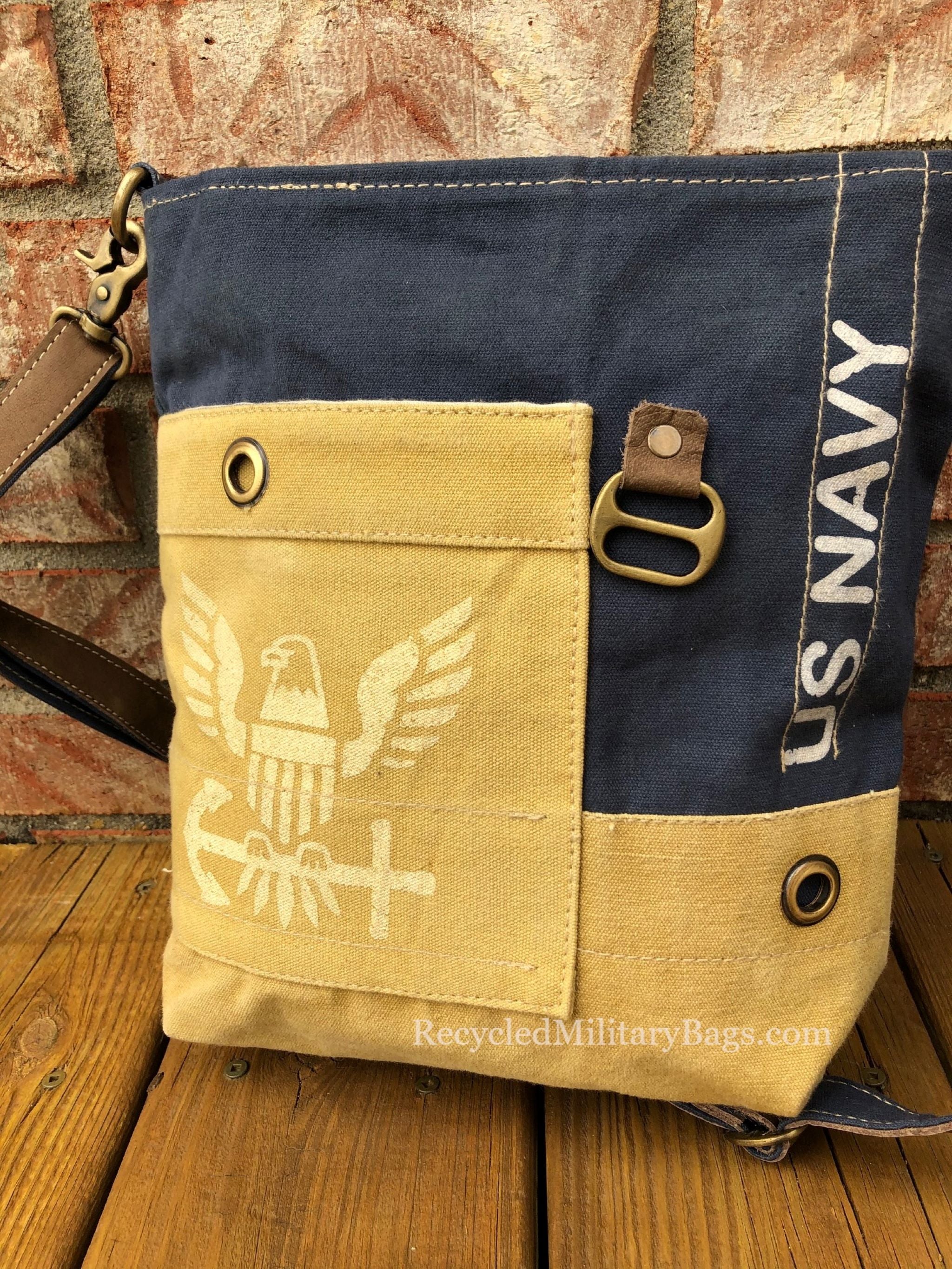US Navy Sustainable Canvas Crossbody ~ Navy Proud – Recycled Military Bags