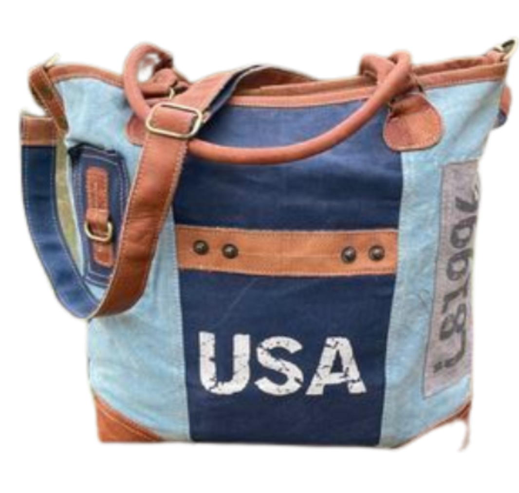 Recycled Military Bags ~ Upcycled Patriotic and Military Canvas Bags
