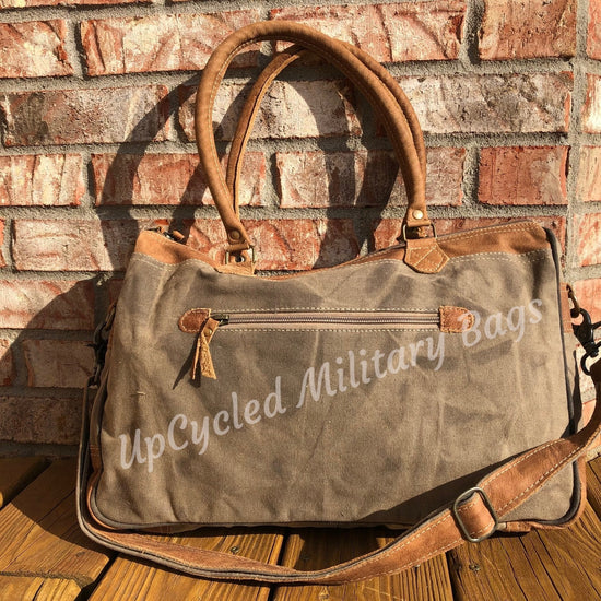 Grand Bazar Canvas Tote - Eco Chic Weekender Purse - Recycled Military Bags