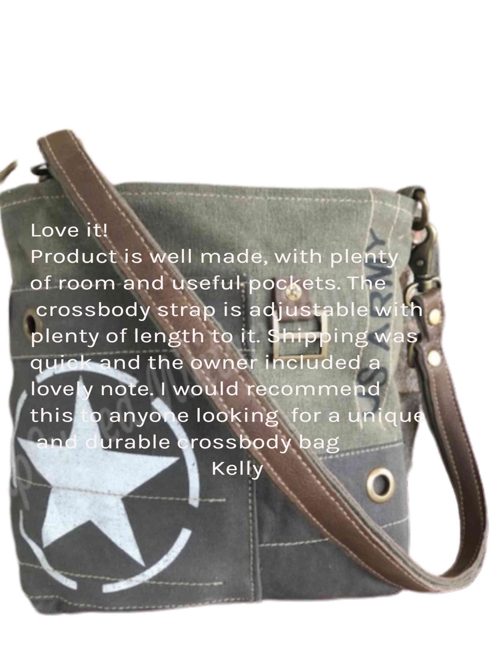 US Army Repurposed Sustainable Military Canvas Crossbody Bag ~ Ready t ...