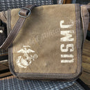USMC MARINE Sustainable Military Canvas Crossbody Messenger Bag ...